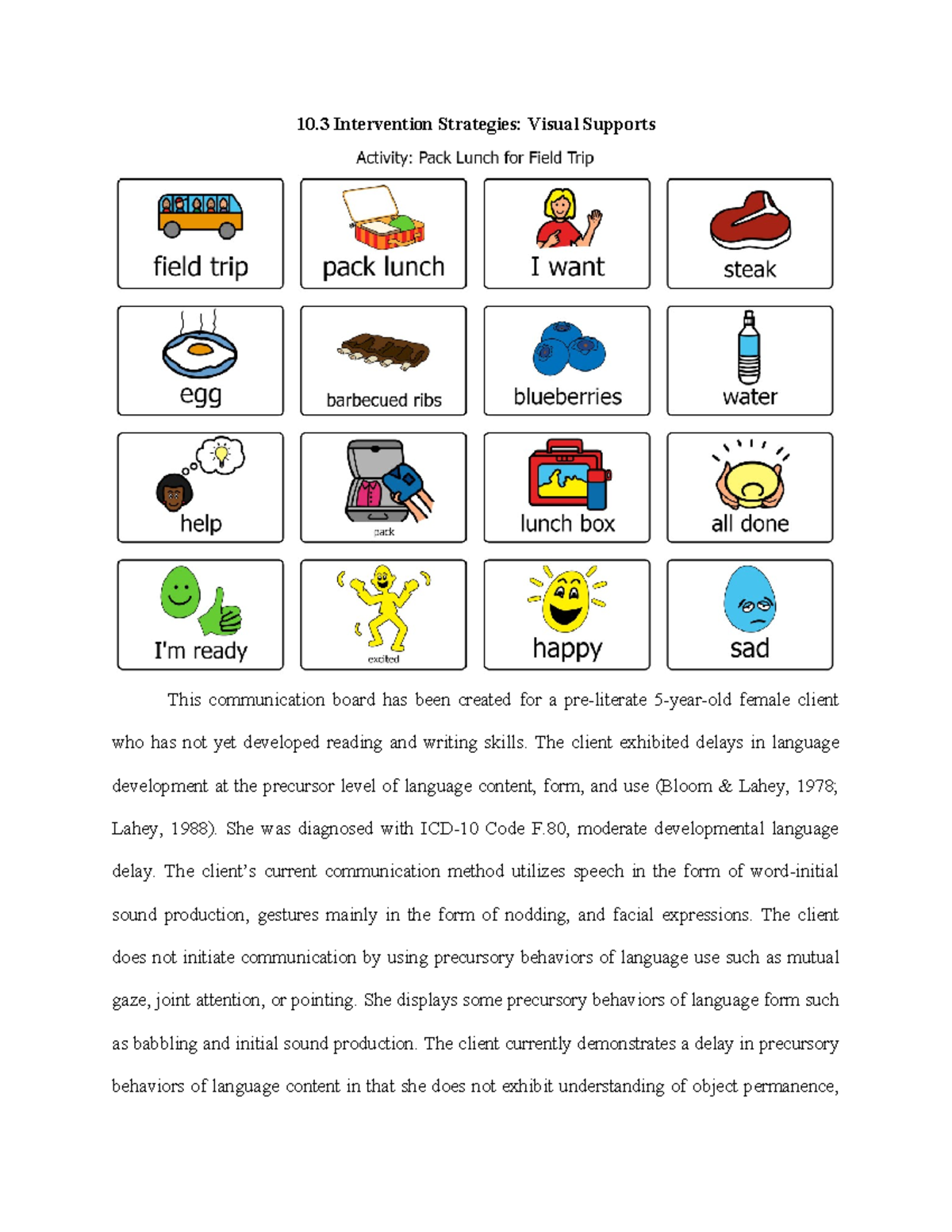 Aacexample - Notes and assignments - 10 Intervention Strategies: Visual ...