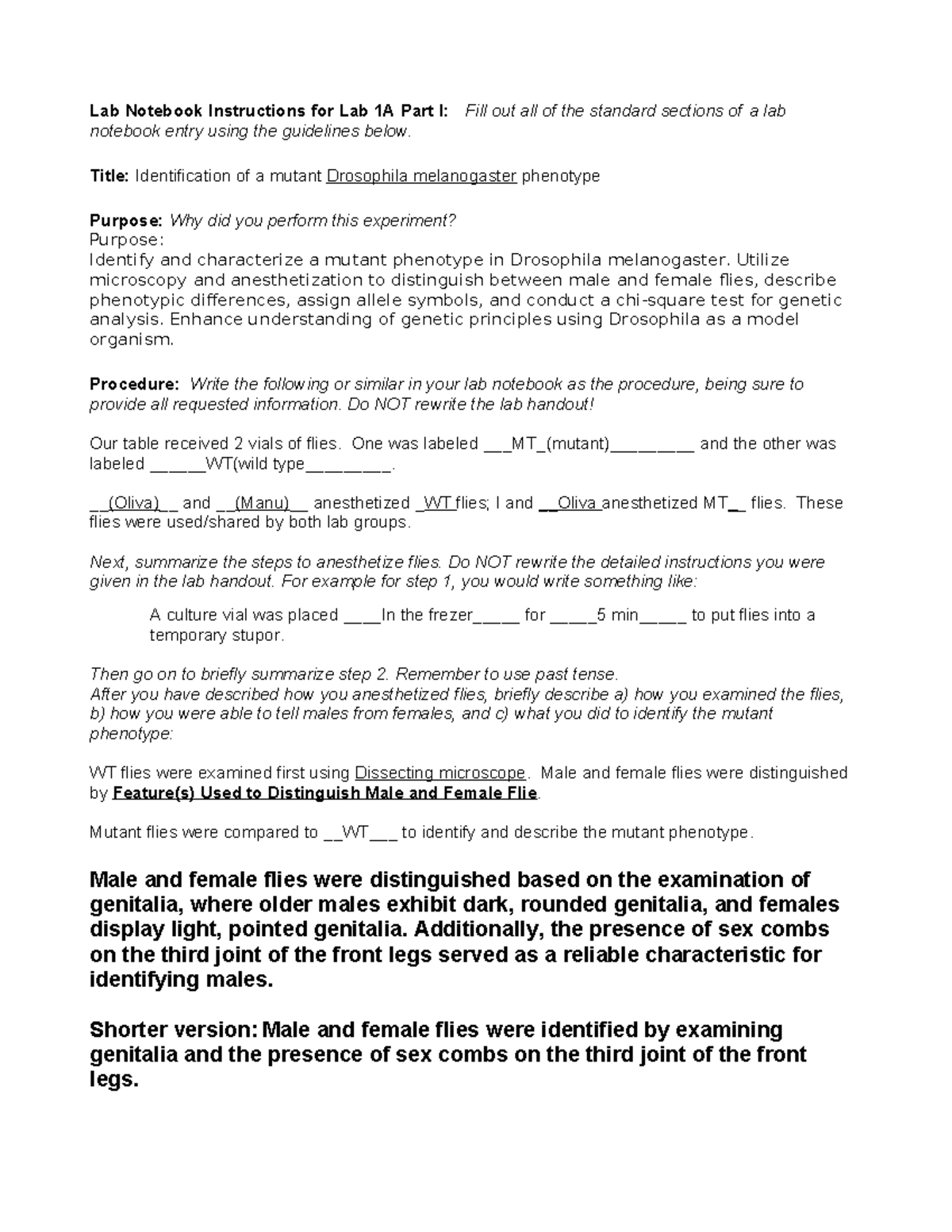 Lab Notebook Instructions for Lab 1A ver 2 - Title: Identification of a ...