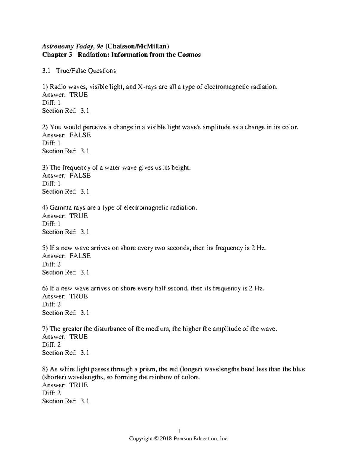 Practice Multiple Choice - 1 Astronomy Today, 9e (Chaisson/McMillan ...