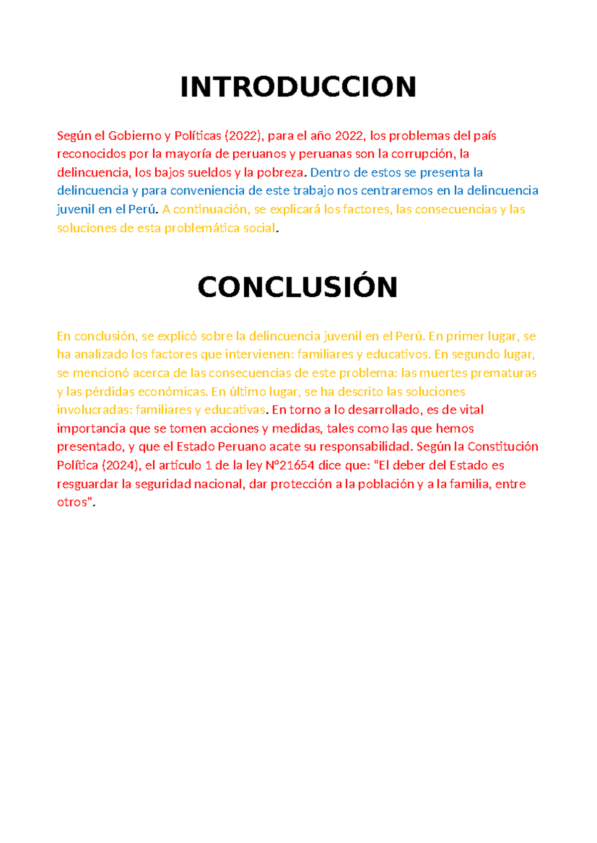 Introduccion - Parte inicial del texto descriptivo conocido como ...