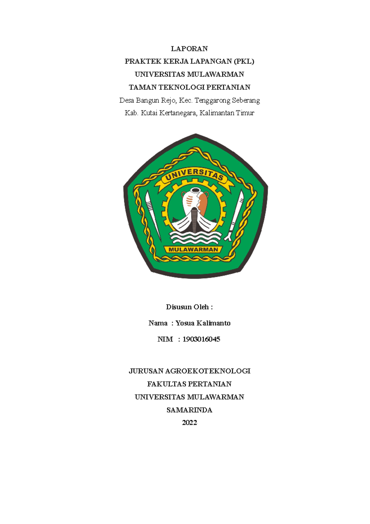 Laporan PKL Taman Teknologi Pertanian - LAPORAN PRAKTEK KERJA LAPANGAN ...