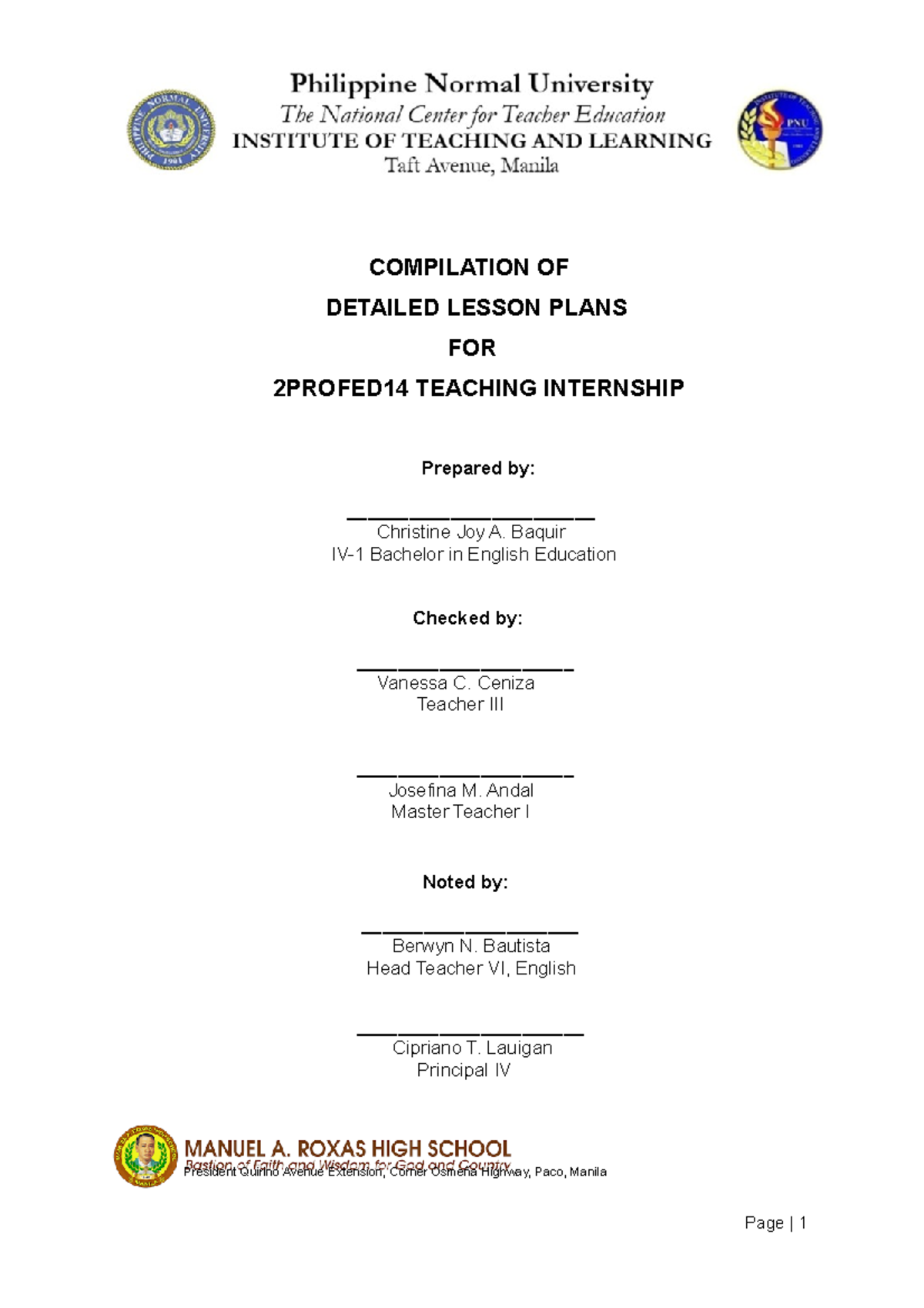 Lesson PKAN - COMPILATION OF DETAILED LESSON PLANS FOR 2PROFED14 ...