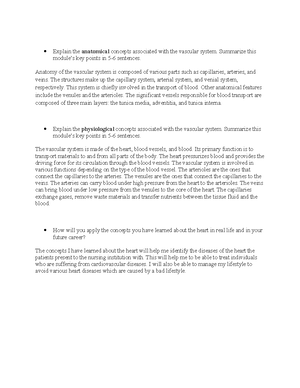 A+P II Module 5 Reflection Assignment - Explain the anatomical concepts associated with the ...