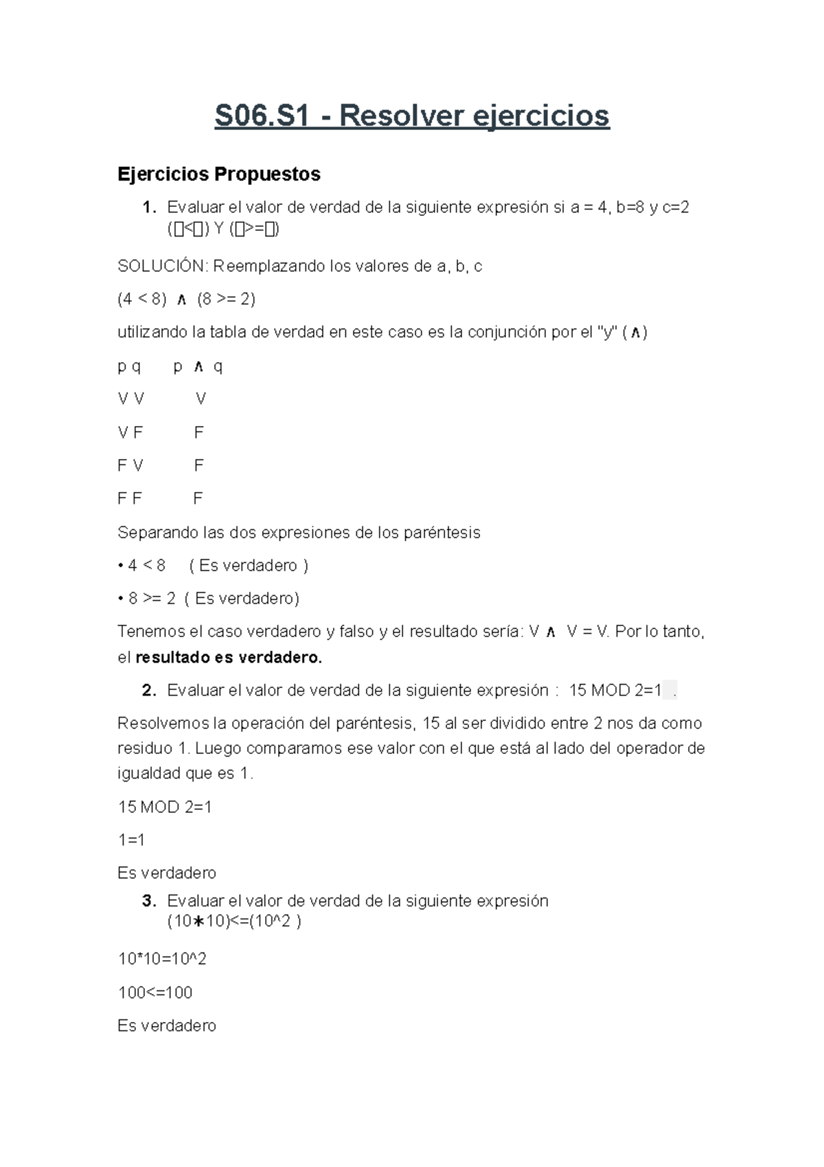 S06.s1 - Resolver ejercicios -Principio de Algoritmos - S06 - Resolver ejercicios Ejercicios ...