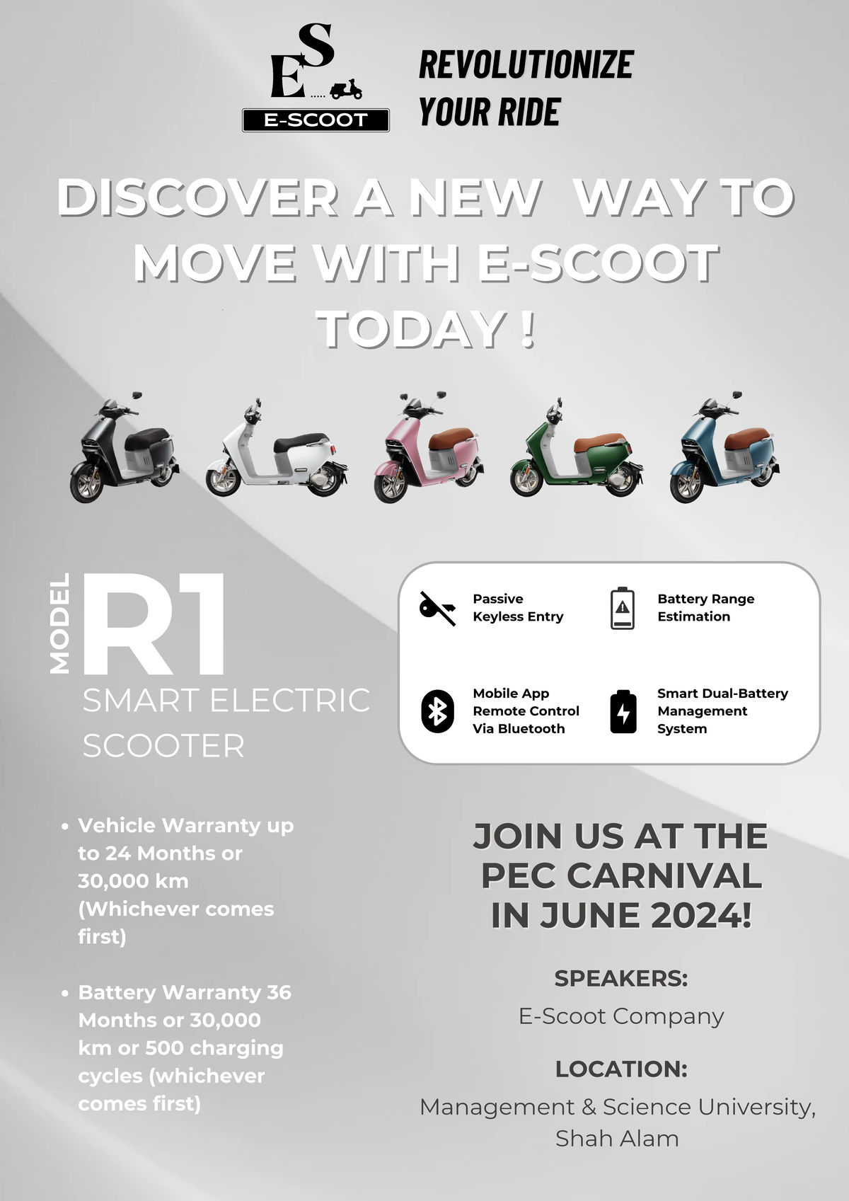 E- Scoot Poster - E S ..... ####### E-SCOOT MODEL R SMART ELECTRIC ...