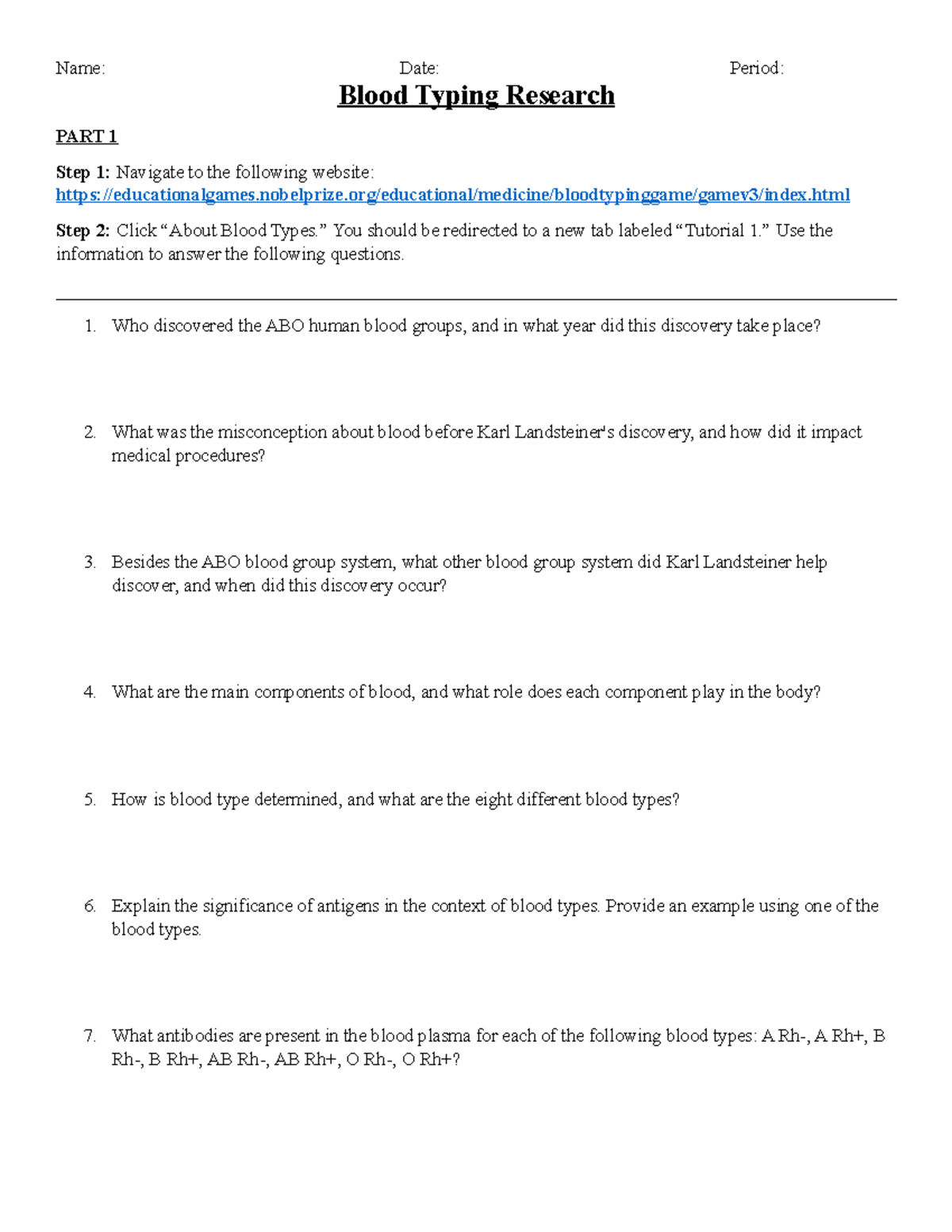 3 Blood Typing Research - Part 1 and 2 - Blood Typing Research PART 1 ...