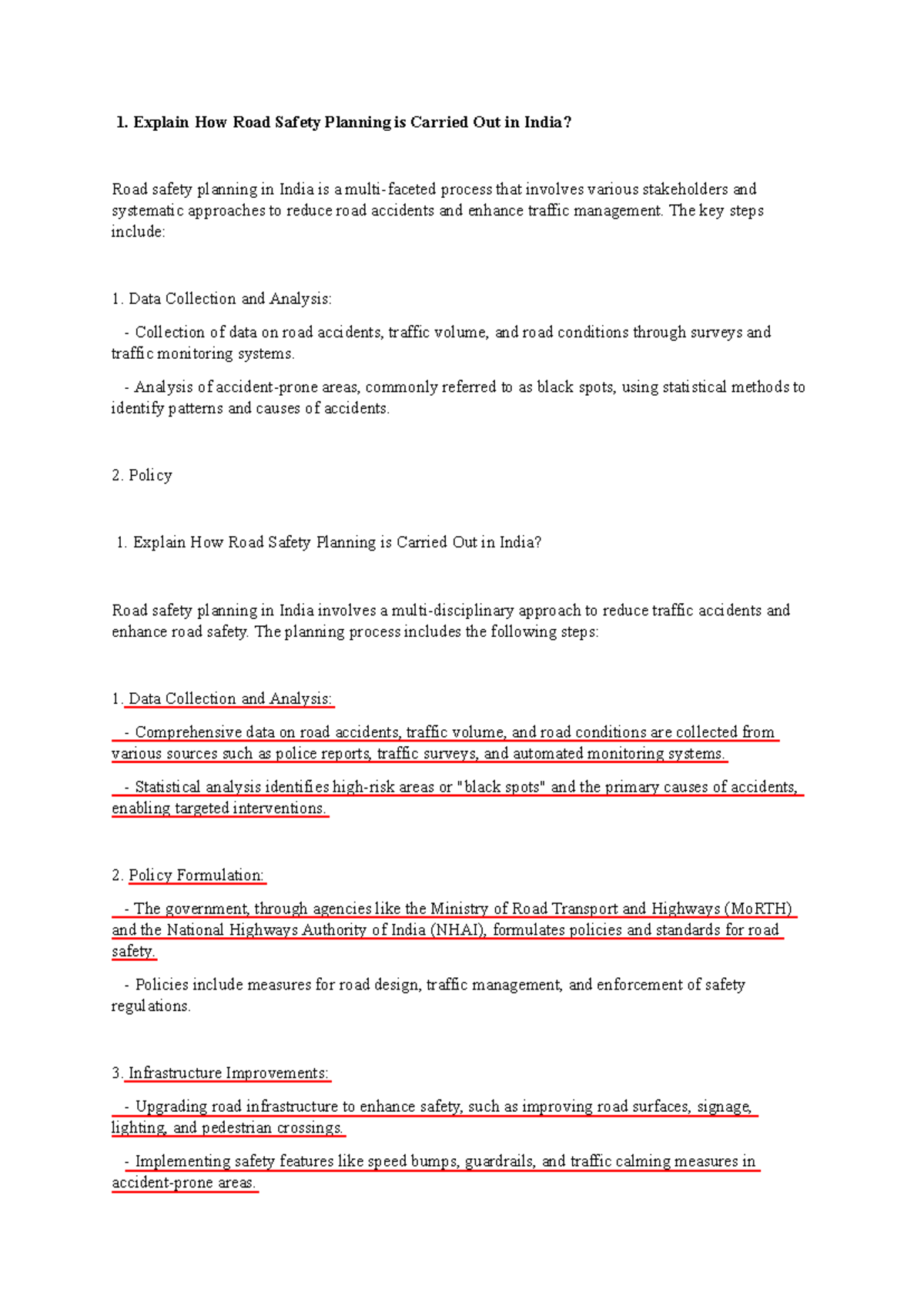 Road safety - The key steps include: Data Collection and Analysis ...