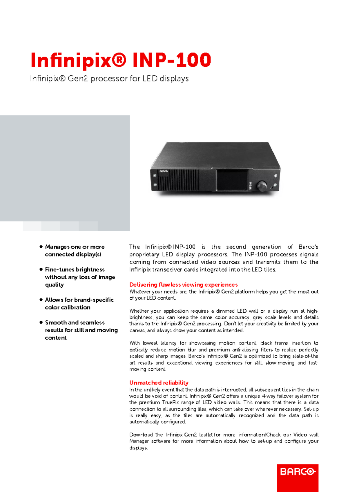 Infinipix- INP-100 en 1712941050 - Infinipix® INP- Infinipix® Gen2 ...