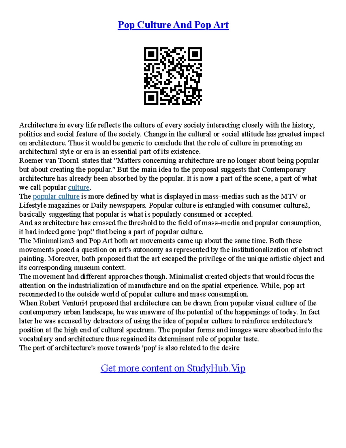 Pop Art Essay Pop Art Essay - Pop Culture And Pop Art Architecture in ...