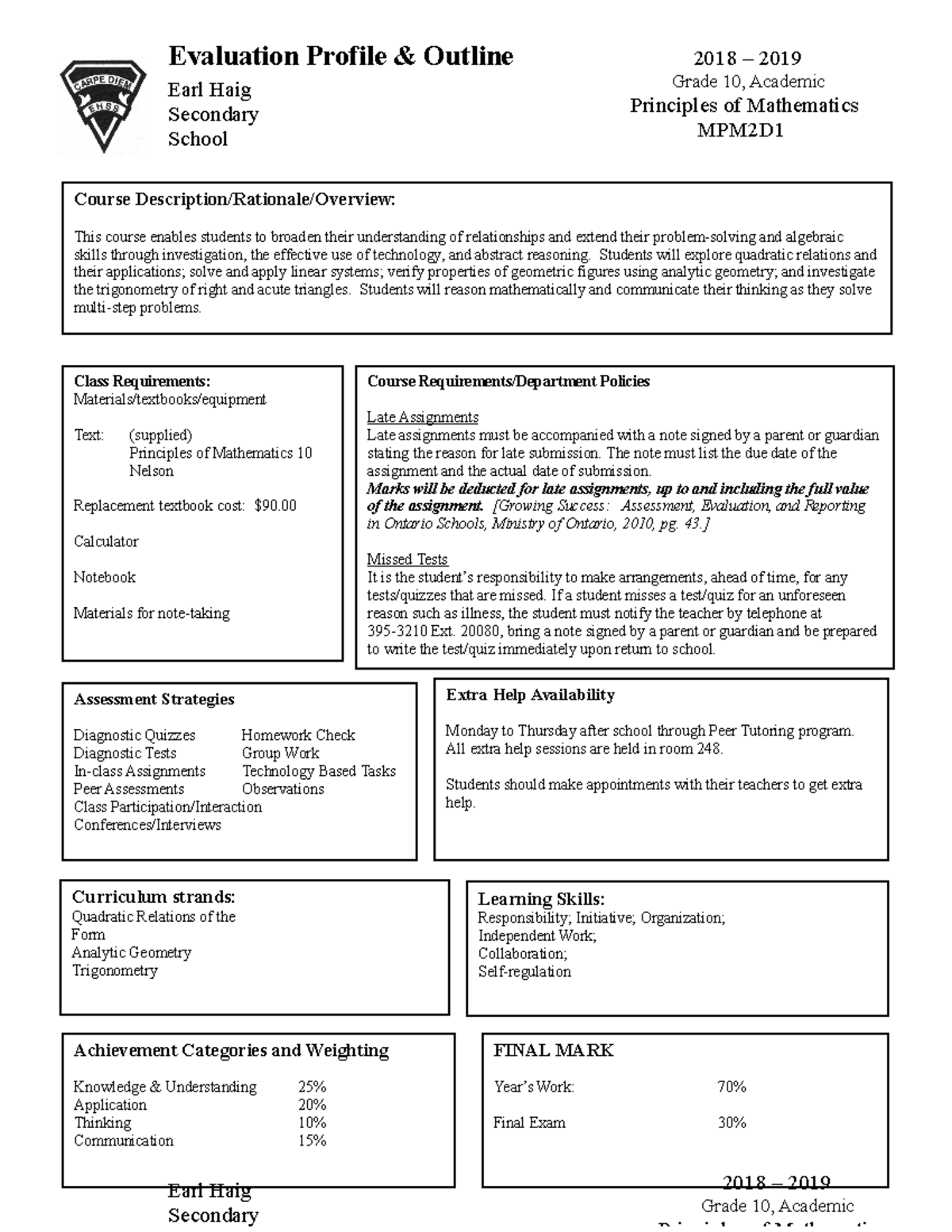 MPM2D3 - dawd - 2018 – 2019 Grade 10, Academic Principles of ...