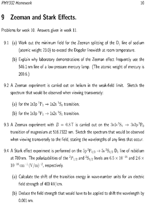 PHY332 21-22 - Past Paper - PHY Additional Material: A table of physical constants and/or a ...