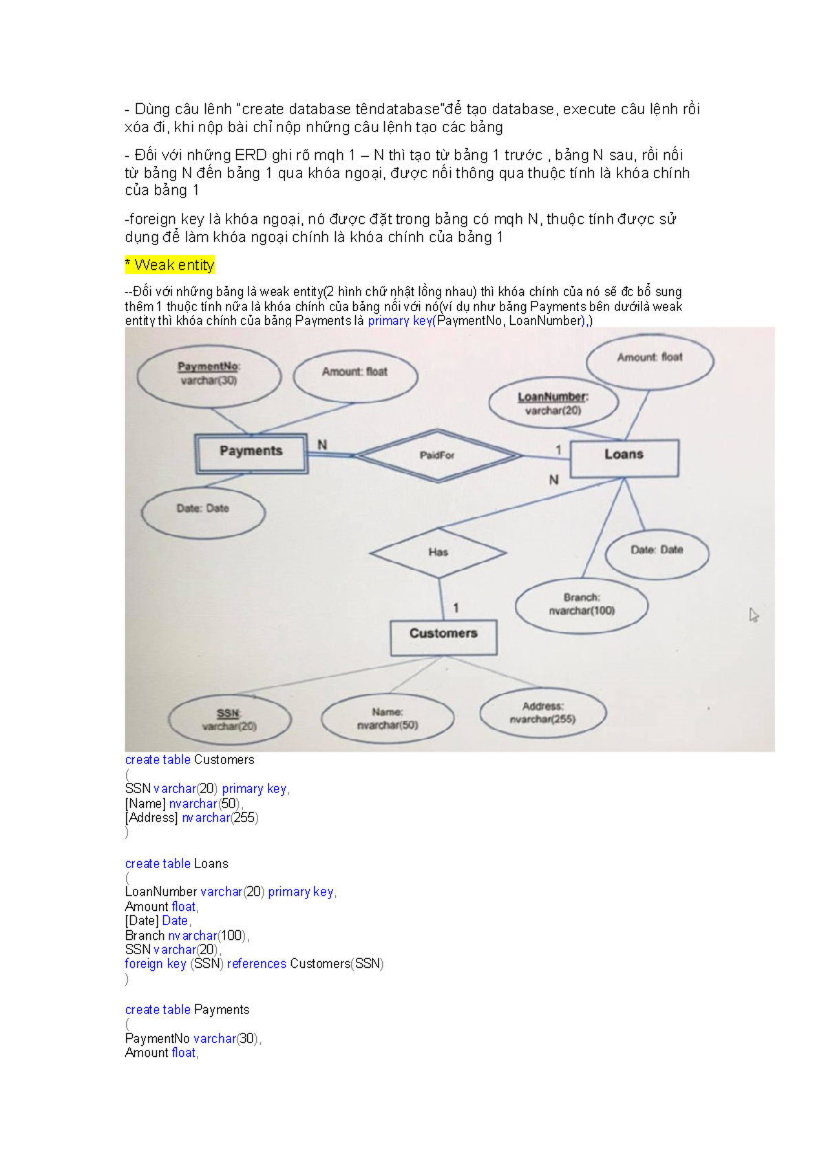Cac-dang-Q1 - up để lấy đề về - Dùng câu lênh “create database têndatabase”để tạo database ...