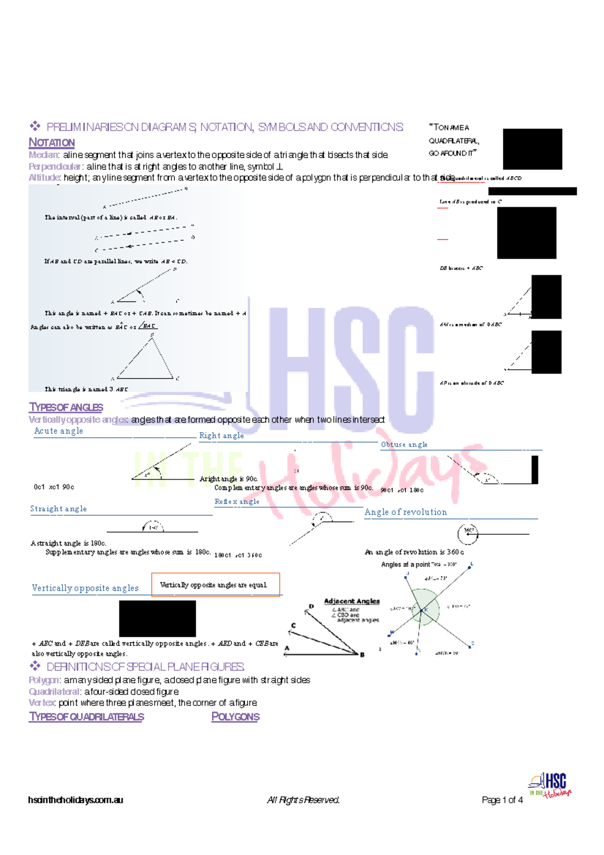 Maths 2 Unit Resources - Area formulas of quadrilaterals - HSC ...