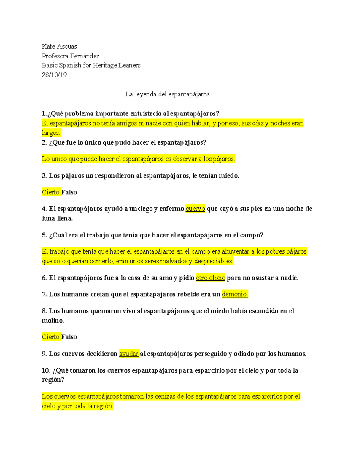La Leyenda del Espantapájaros- Kate Ascuas - Kate Ascuas Profesora ...