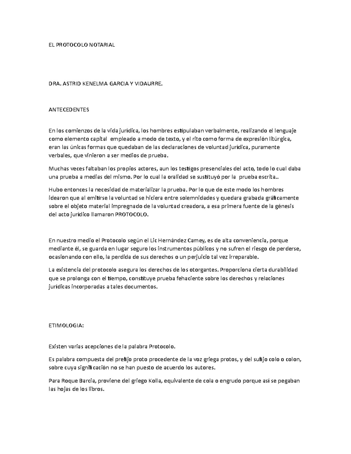 Modulo III notariado - EL PROTOCOLO NOTARIAL DRA. ASTRID KENELMA GARCIA ...