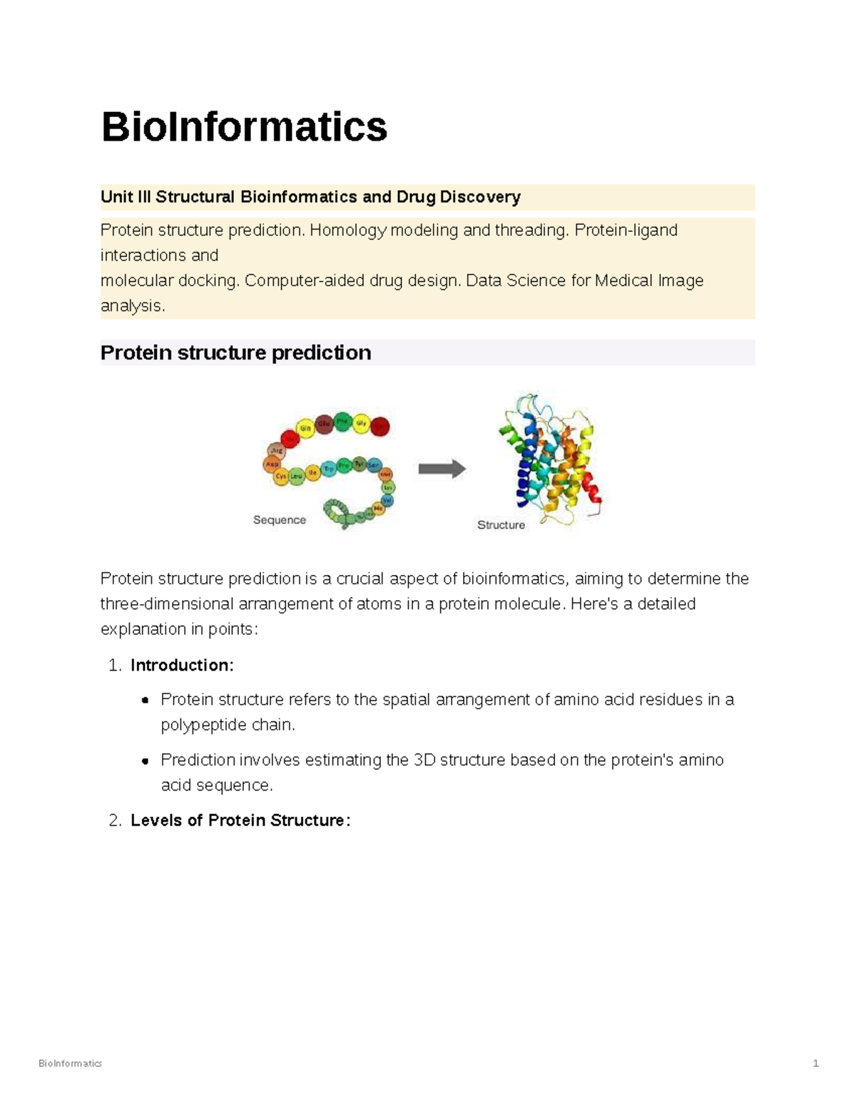 BIO unit-3,4,5,6 - This is material of Bioinformatics elective 3 ...