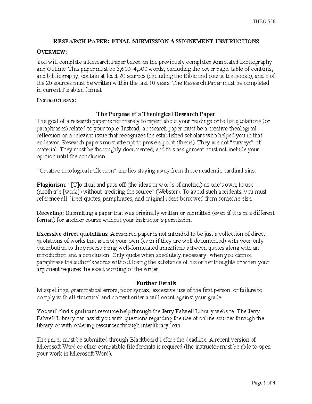 Research Paper Final Submission Assignment Instructions - RESEARCH ...