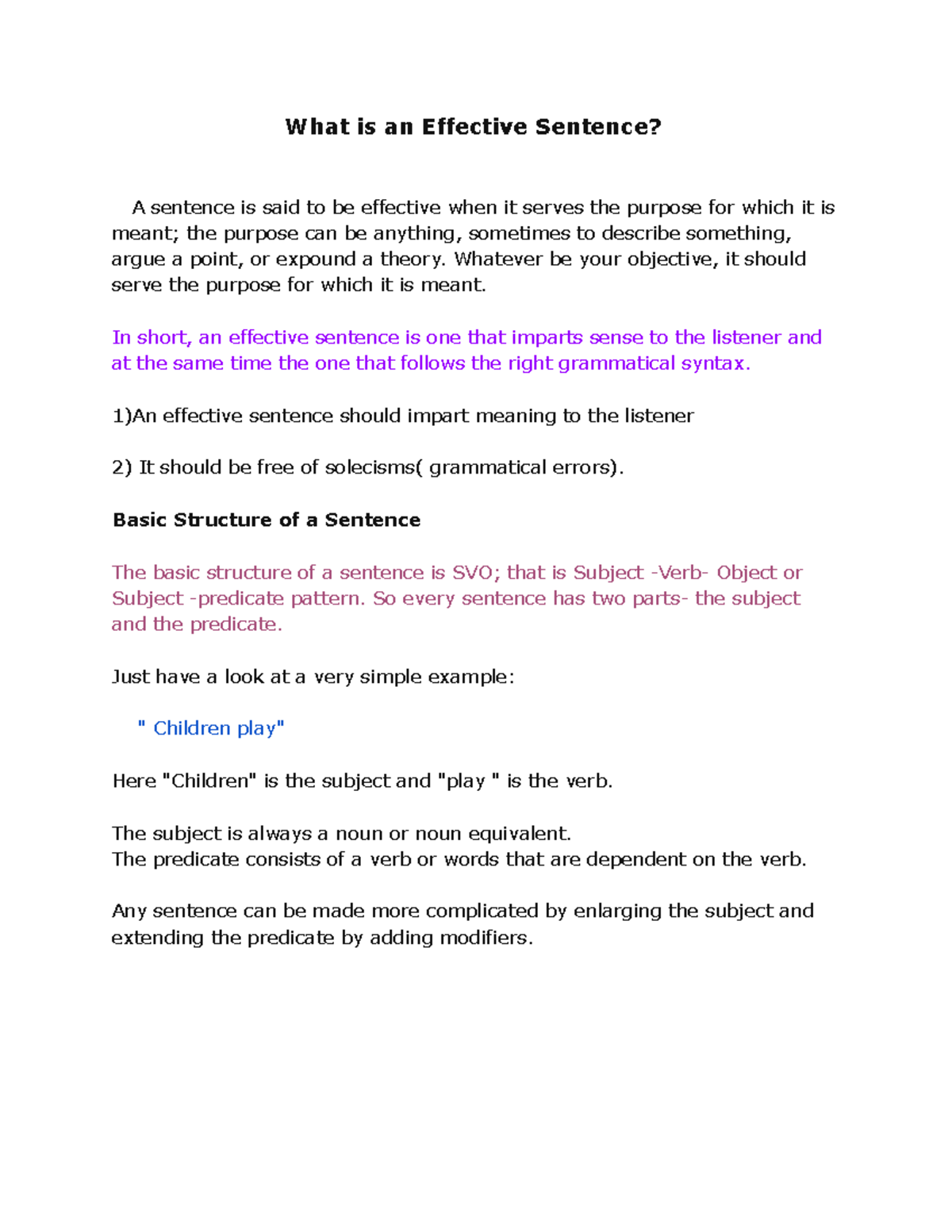 Tips to Construct Effective Sentences [Edtd] - What is an Effective ...