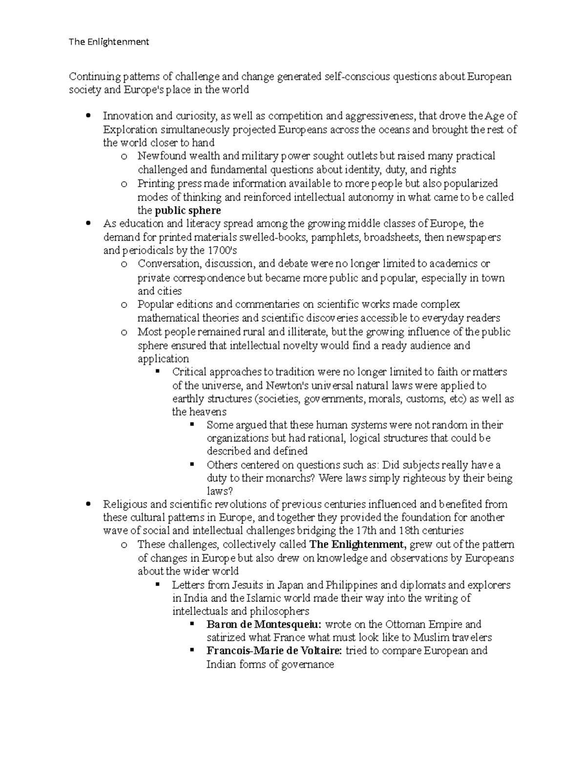 The Enlightenment - Studocu