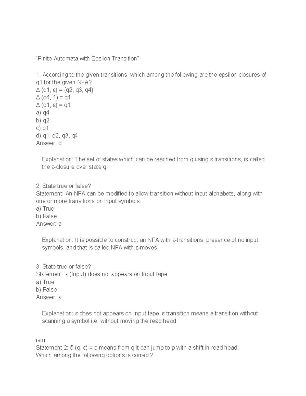 Theory of computation (13) - “Finite Automata with Epsilon Transition”. According to the given ...
