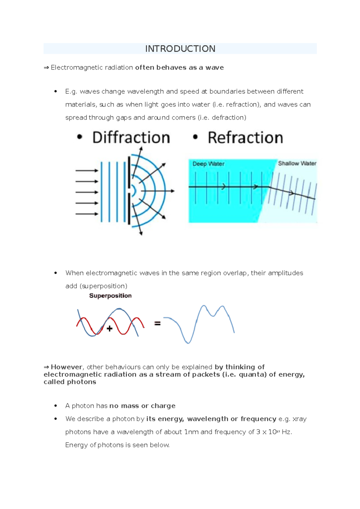 a summary on Photons (a type of elementary particle) - INTRODUCTION ⇒ ...