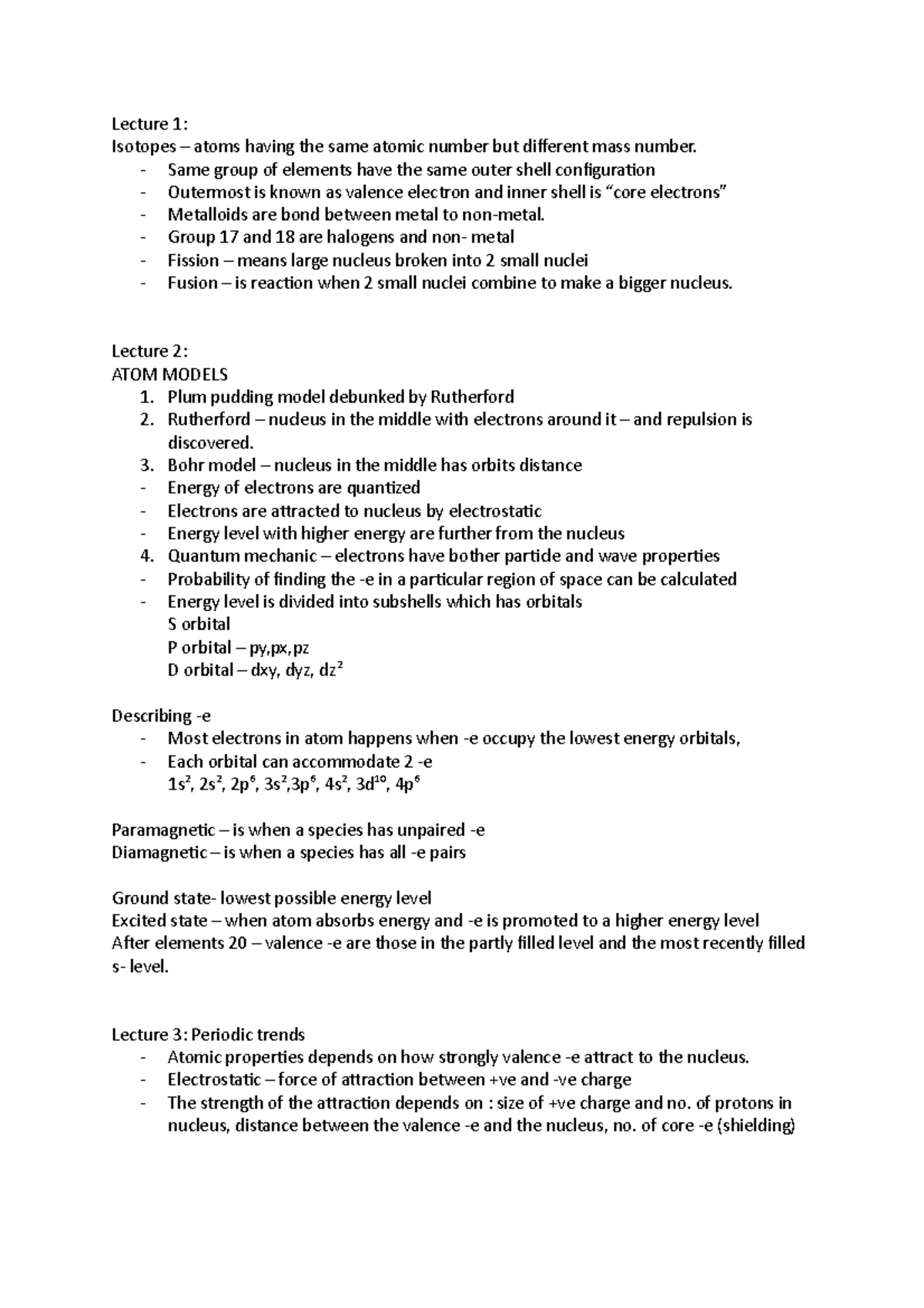 Chem 113 notes - General chemistry, Organic Chemistry and Physical ...