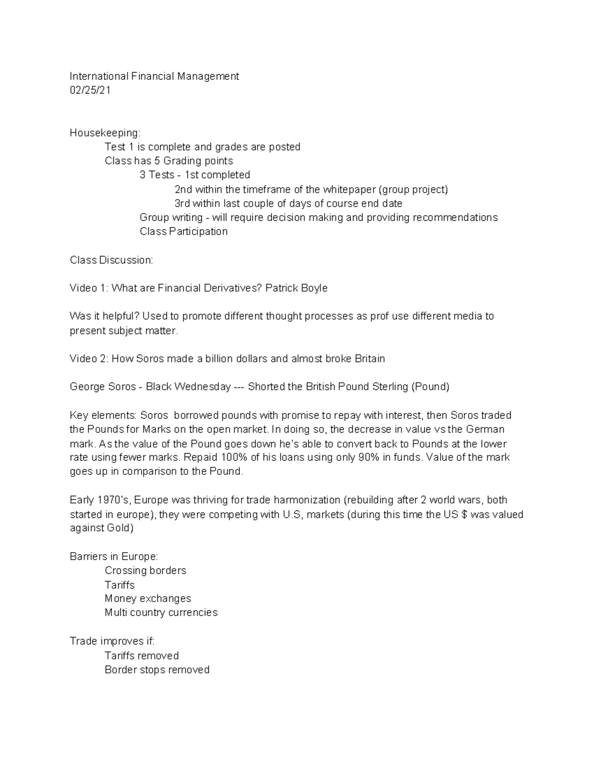 Class Notes 02-25-21 - International Financial Management 02/25 ...