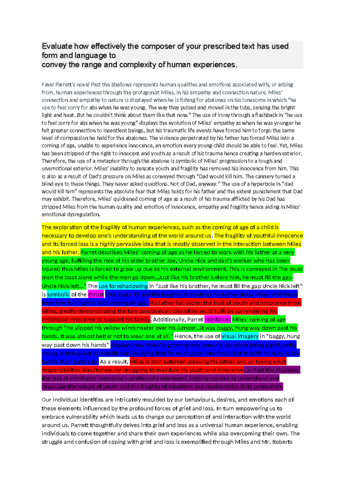 Abalone para - Past the shallows - Evaluate how effectively the ...