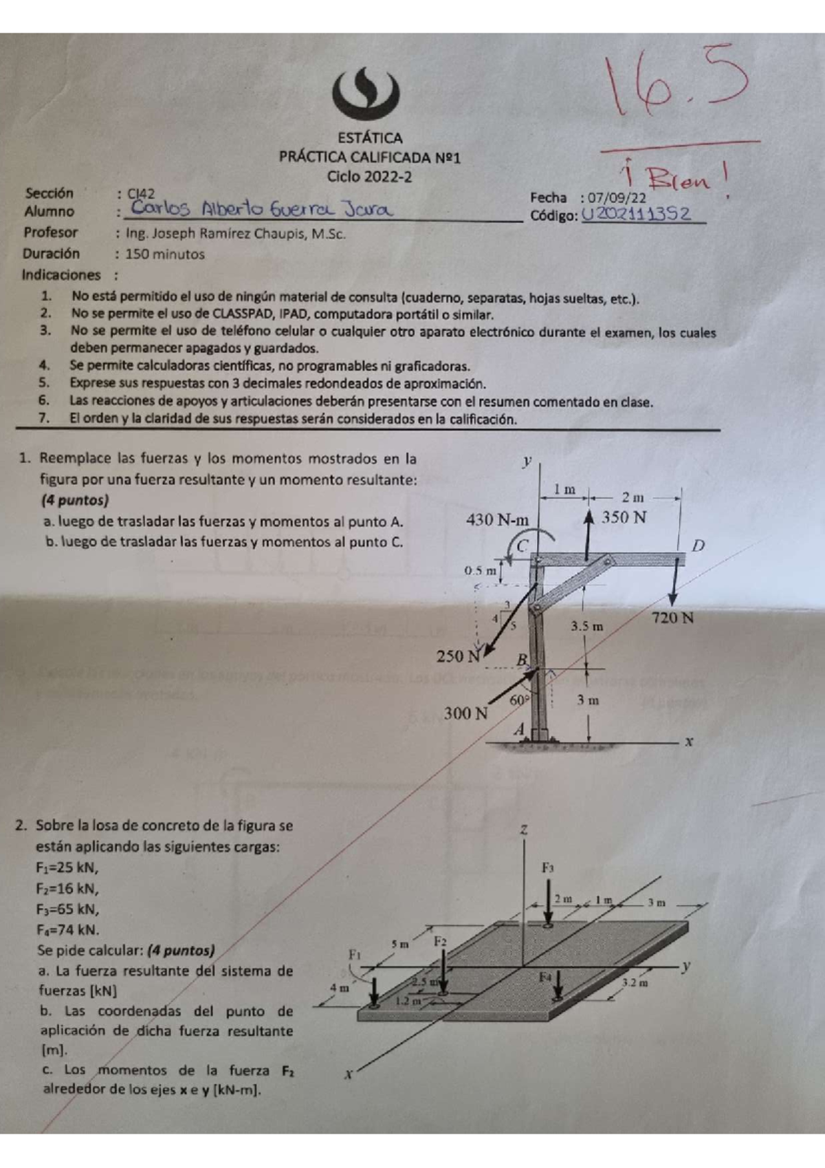 Estática - PC1 - Estática - PC1 - Estática - Studocu