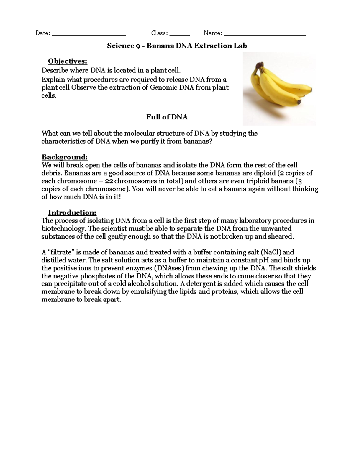 2022 DNA Lab Instructions Page - Date: __________________ Class: _____ Name ...