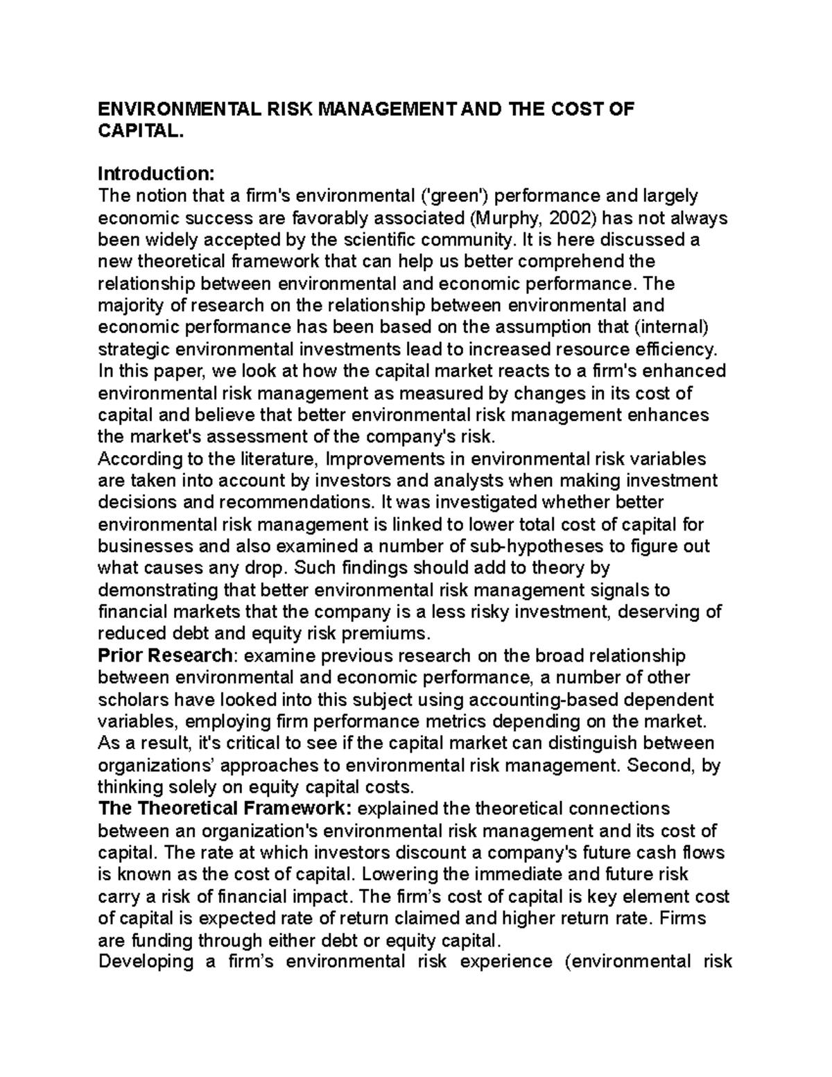 Environmental Risk Management lecturer 9-10 - ENVIRONMENTAL RISK ...