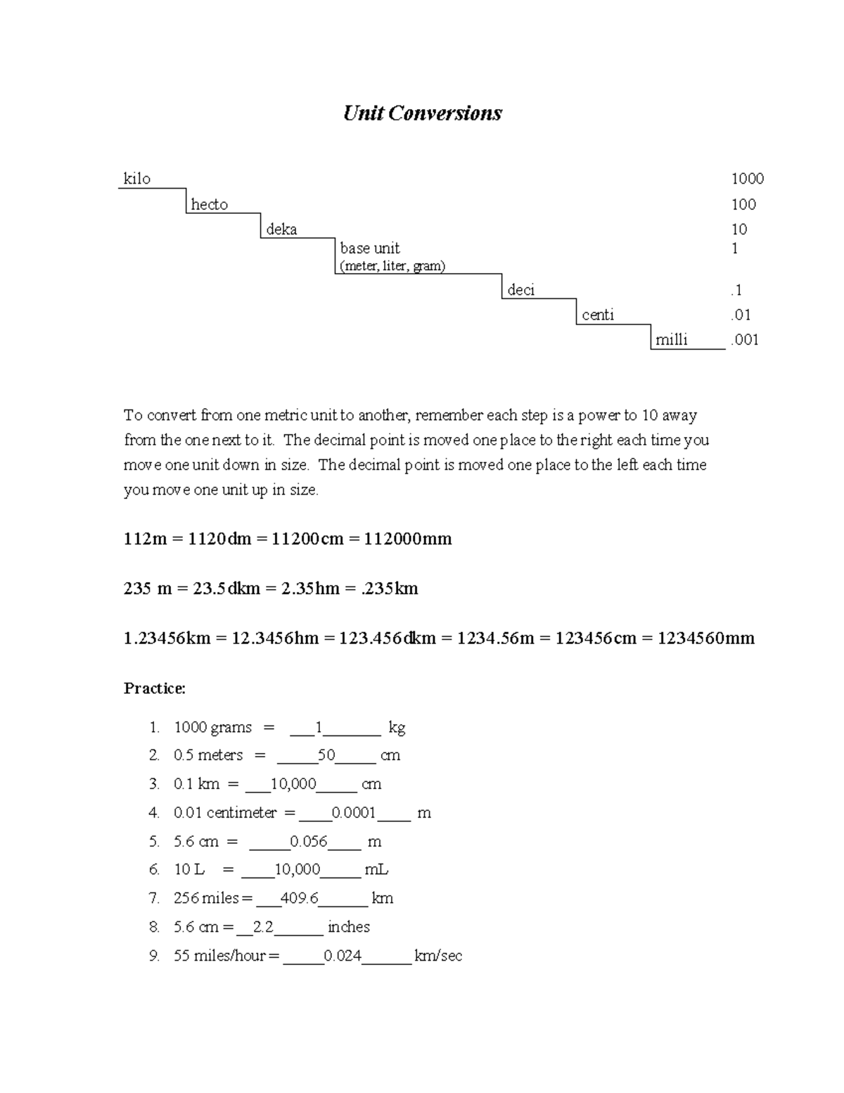 Unit conversions - going back and forth between SI units - Unit ...