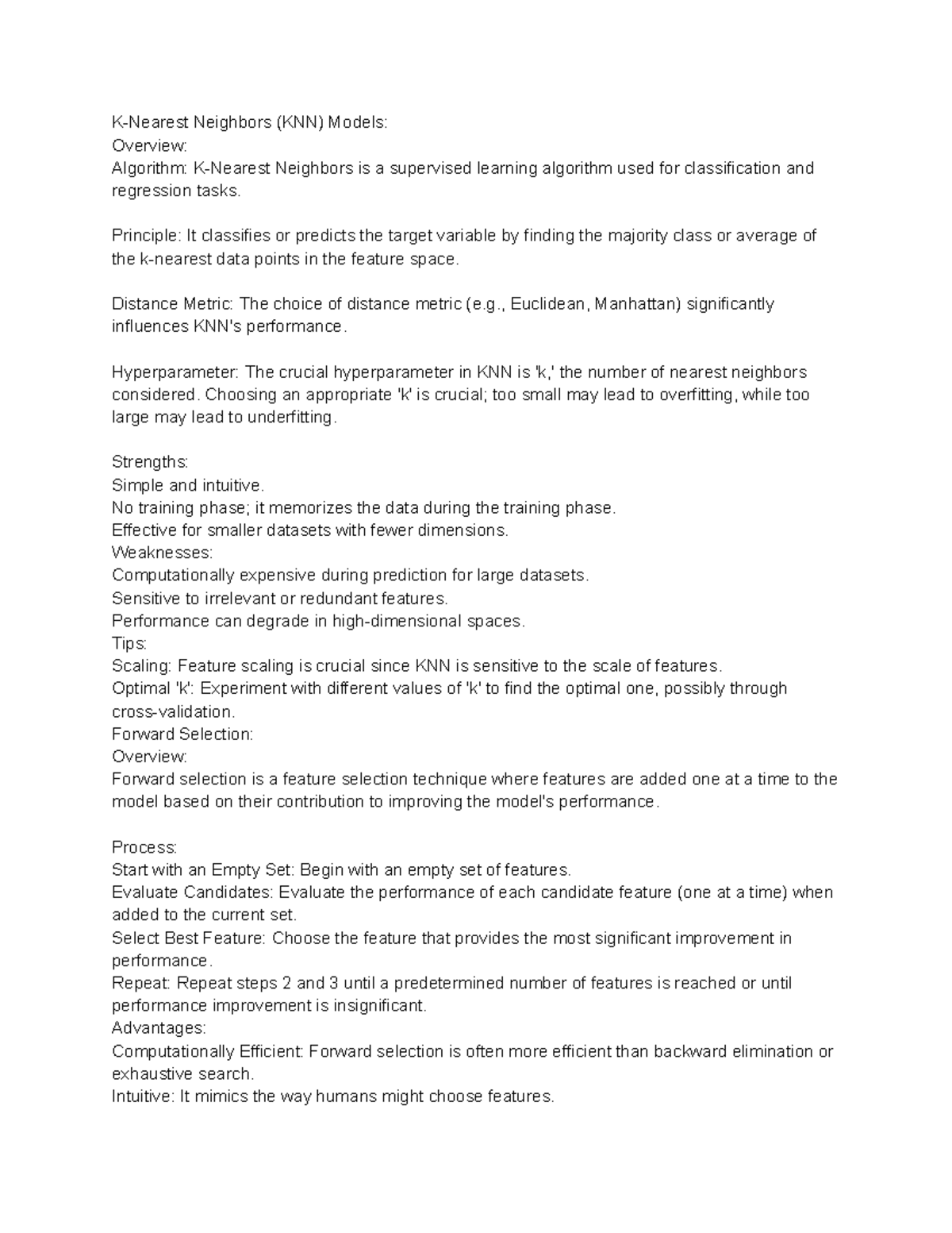 Assignment 1 model types - K-Nearest Neighbors (KNN) Models: Overview ...