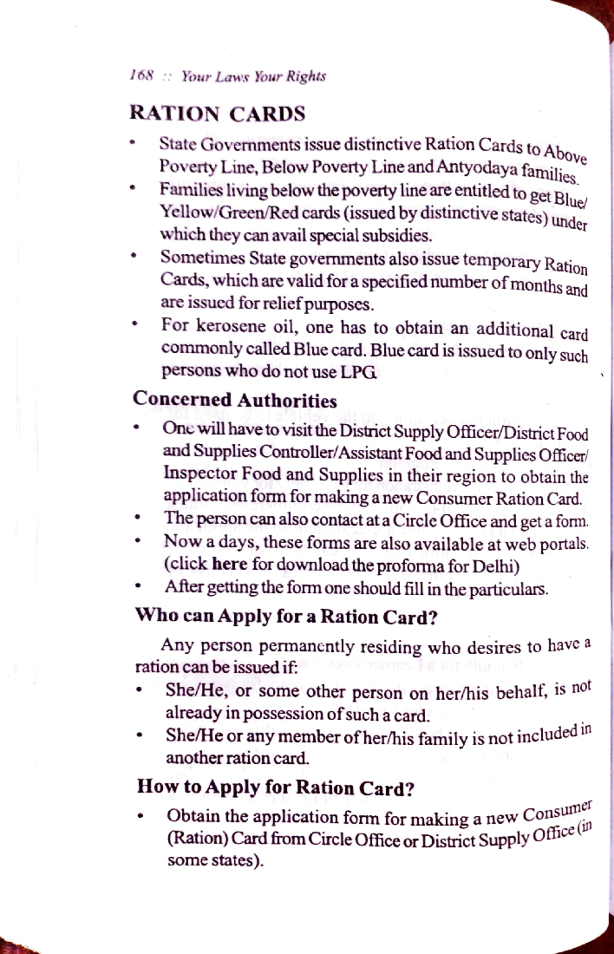 Process for applying Ration Card in Delhi - 168 Your Laws Your Rights ...