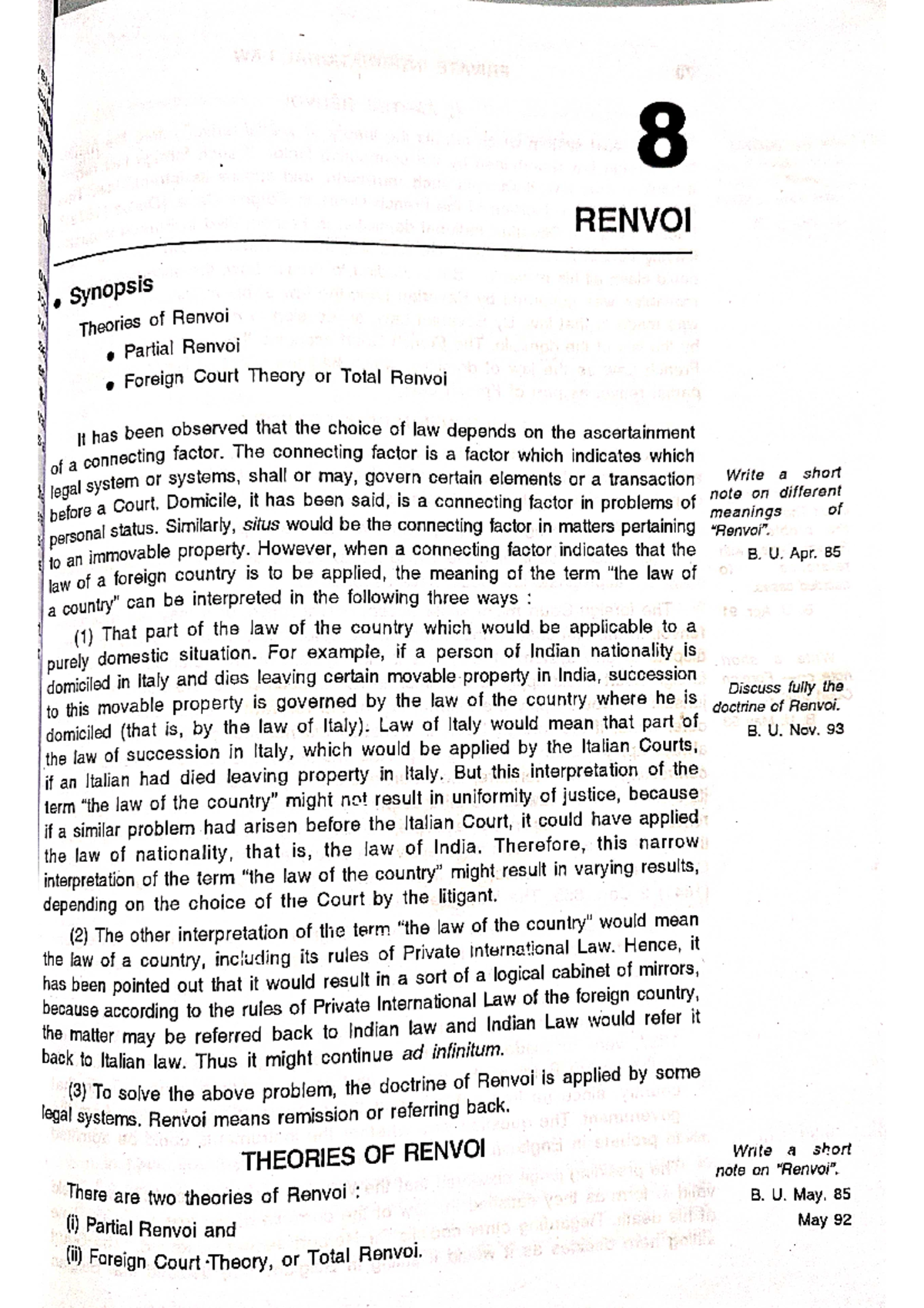 Renvoi - all practice material, including assignment, notes, moot ...
