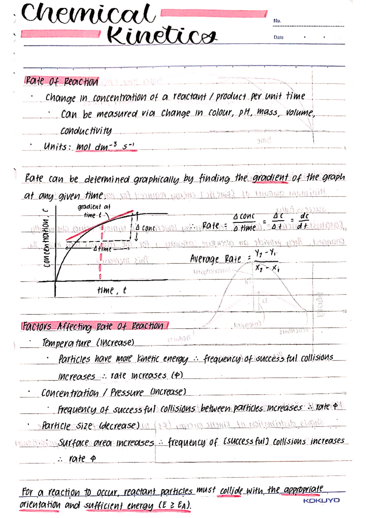 Chemical Kinetics - notes - CHEM1003 - Studocu