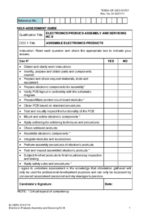 SAG Mechatronics Servicing NC II - ELCMEC215- 0418 Mechatronics ...