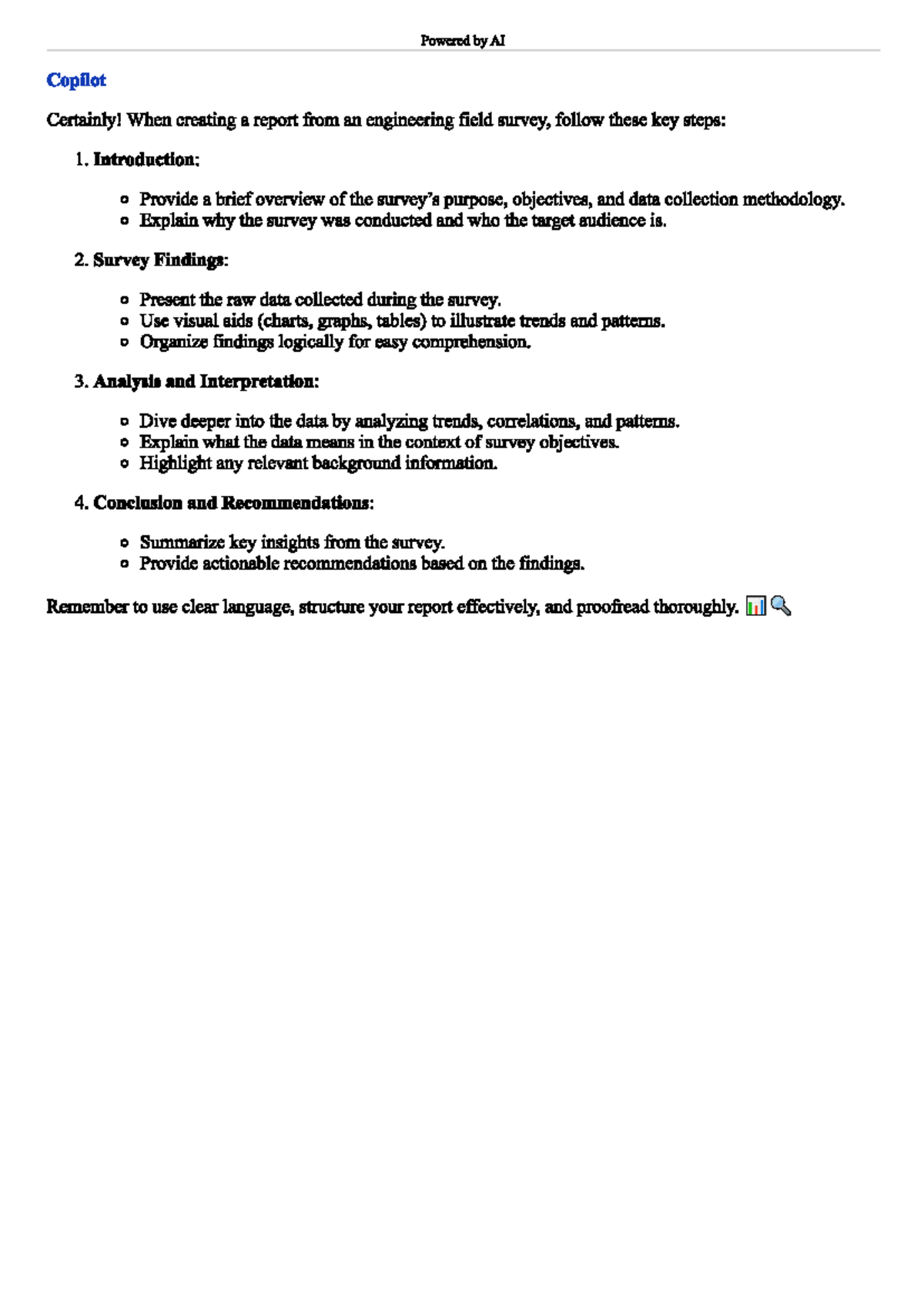 Rpt format - Summary Surveying for Engineers - Powered AI Copilot ...