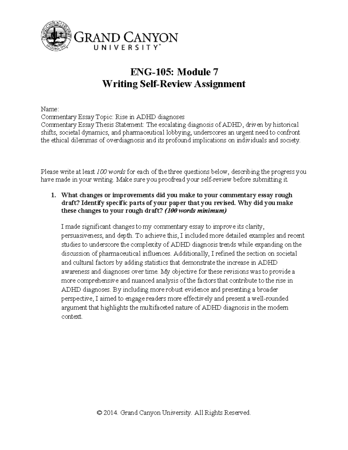 ENG-105-RS-Self Review Assignment Final - ENG-105: Module 7 Writing ...