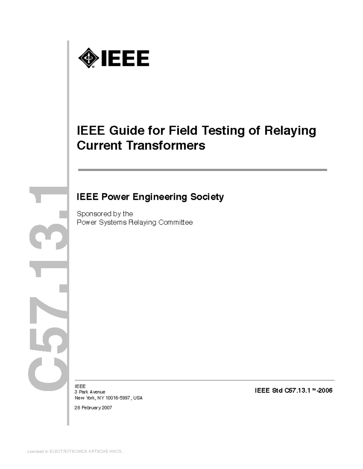 C57 13 1 IEEE 2006 TC Terreno - IEEE Std C57.13™- IEEE Guide for Field ...