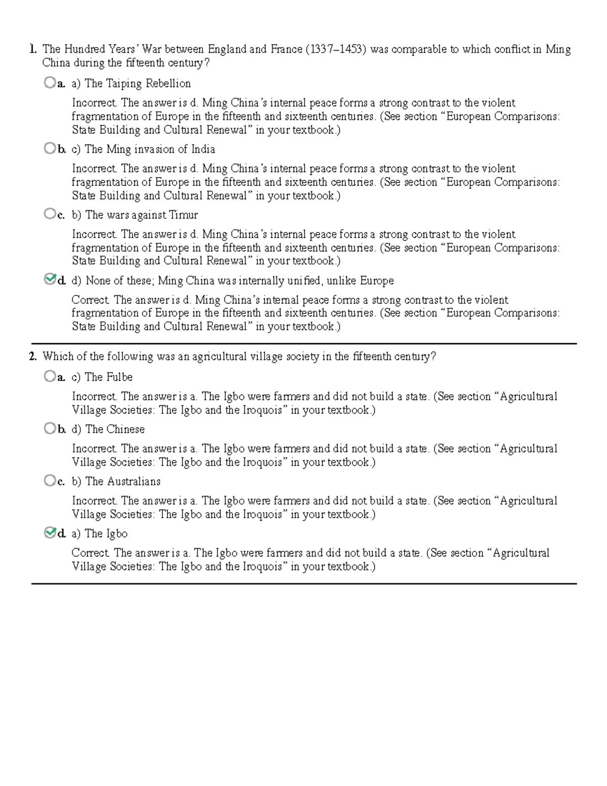 Ch12 self-test key - The Hundred Years’ War between England and France ...