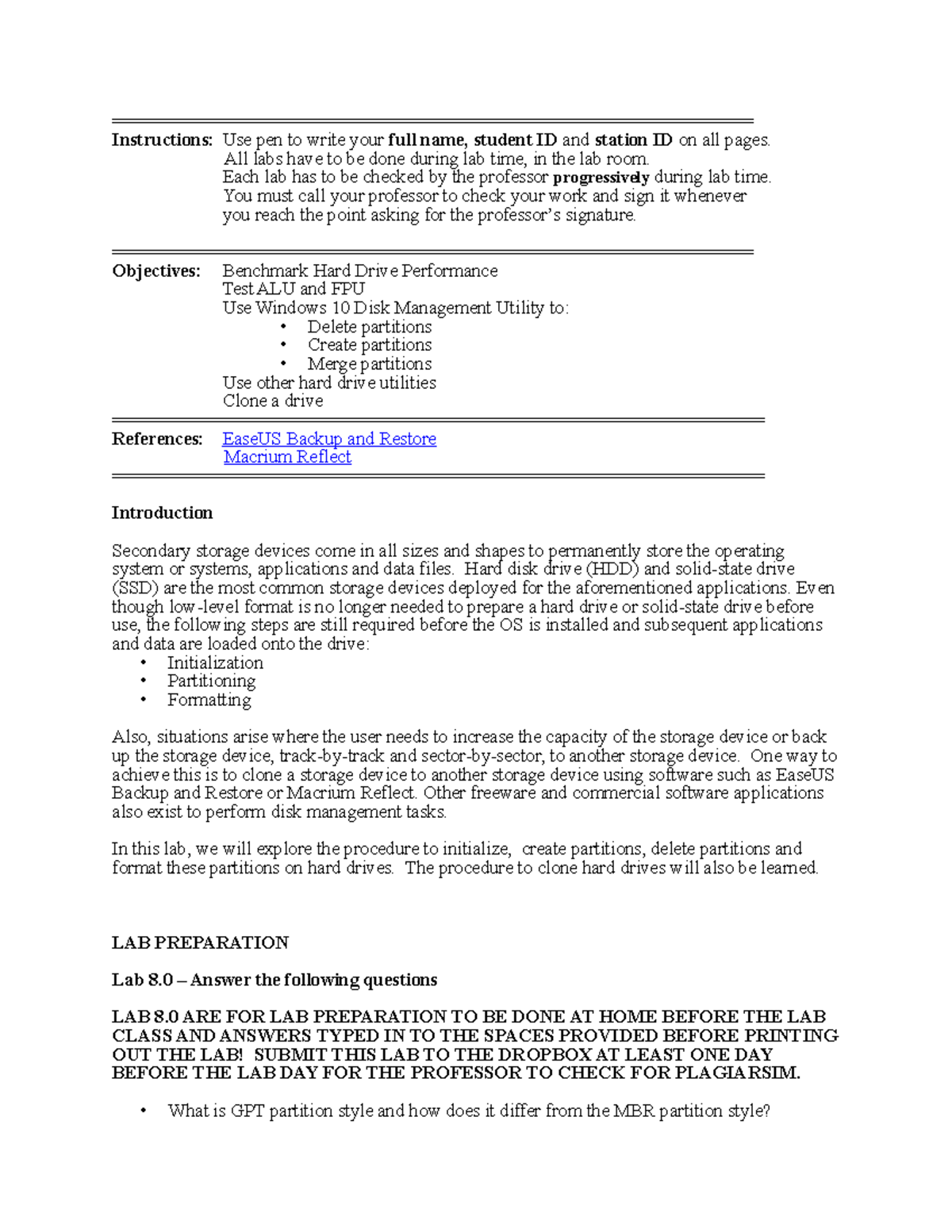 LAB 8 - Partitioning and Cloning Storage Devices copy - - Studocu