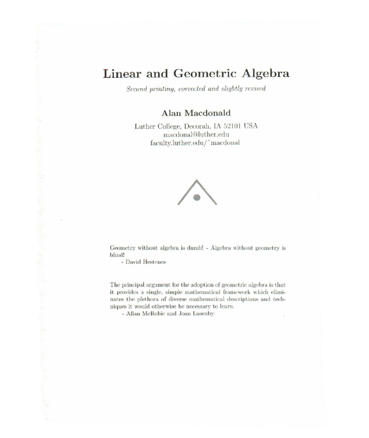 Linear and Geometric Algebra - Statistics (Hons.) - Studocu