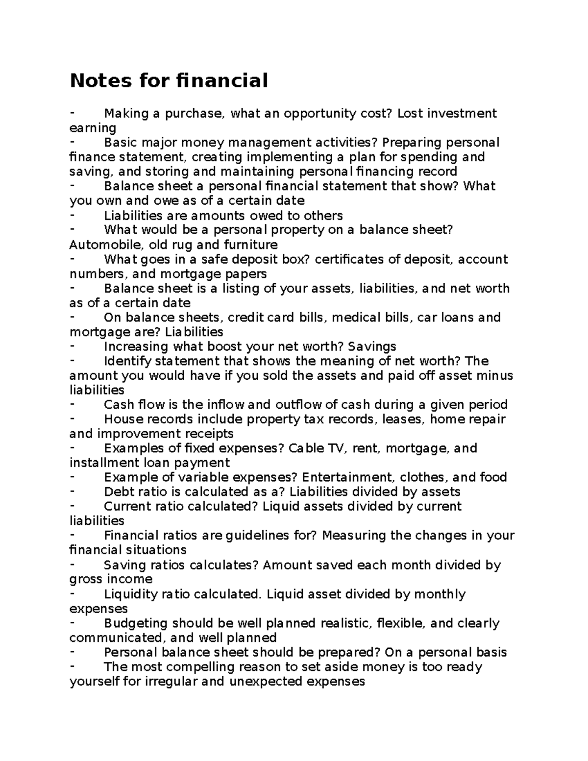 Notes for financial - This is highly useful for this course for McGraw ...