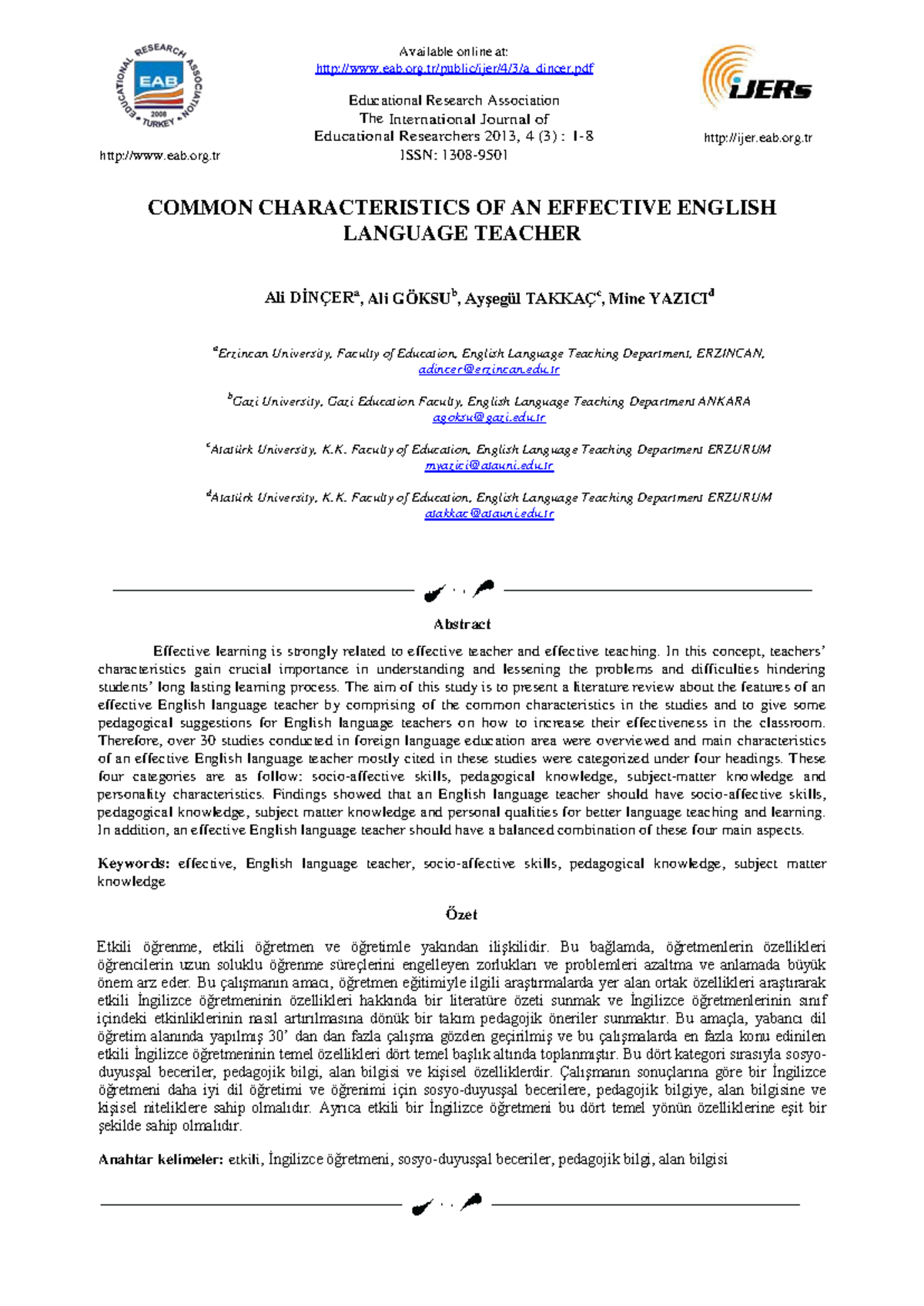 Characteristics of an Effective English Language Teacher - eab.org ...