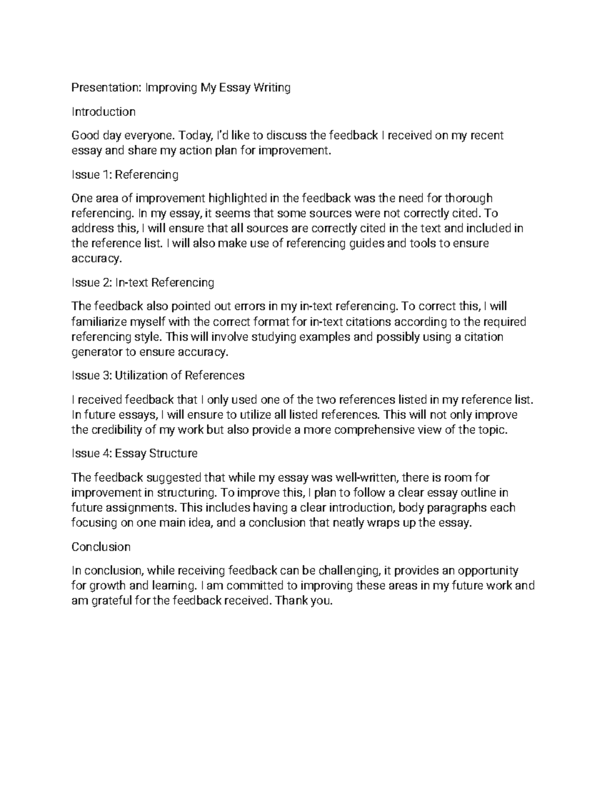 ASL Presentation - Presentation: Improving My Essay Writing ...