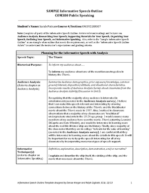 Persuasive Speech Outline (Template) - Outline (Template) COM380 Public ...