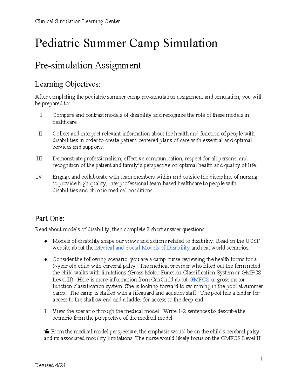 Pre-simulation assignment summer camp simulation - Pediatric Summer Camp Simulation Pre ...