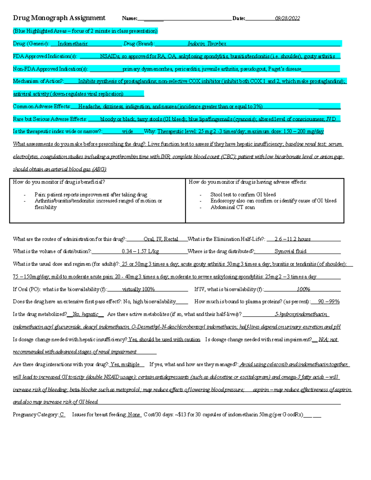 Drug Monograph - shoulder), gouty arthritis Non-FDA Approved Indication ...