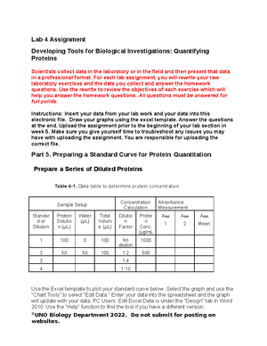 Lab 1 Assignment Biology 1450 university - Lab 1 Assignment Exploring ...